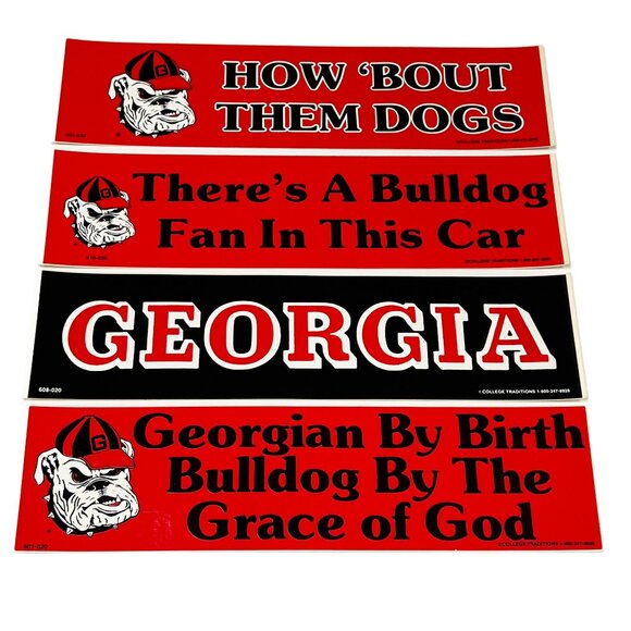 Georgia Bulldogs | Other | 4 Vintage Georgia Bulldogs Bumper Stickers ...